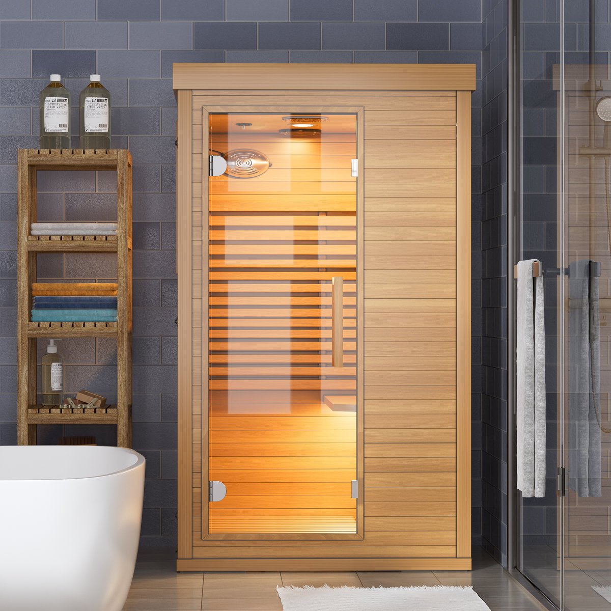 AMZGLORY Far Infrared Sauna Home Sauna Spa Room Low-emf Canadian Hemlock Wood 1000w Indoor ...